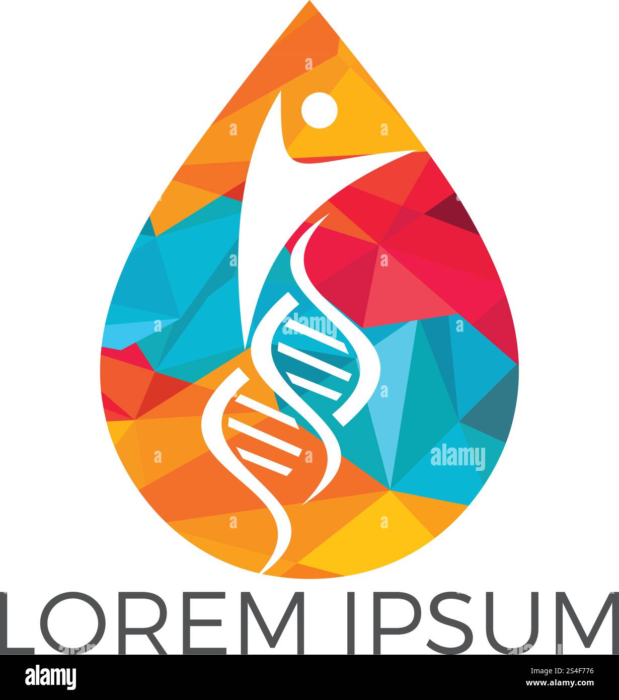 Water drop and human DNA molecules logo design. Abstract Human DNA ...