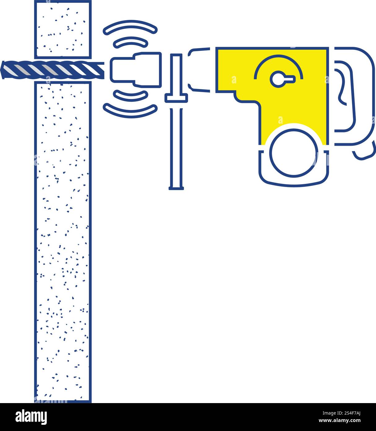 Icon of perforator drilling wall. Thin line design. Vector illustration ...