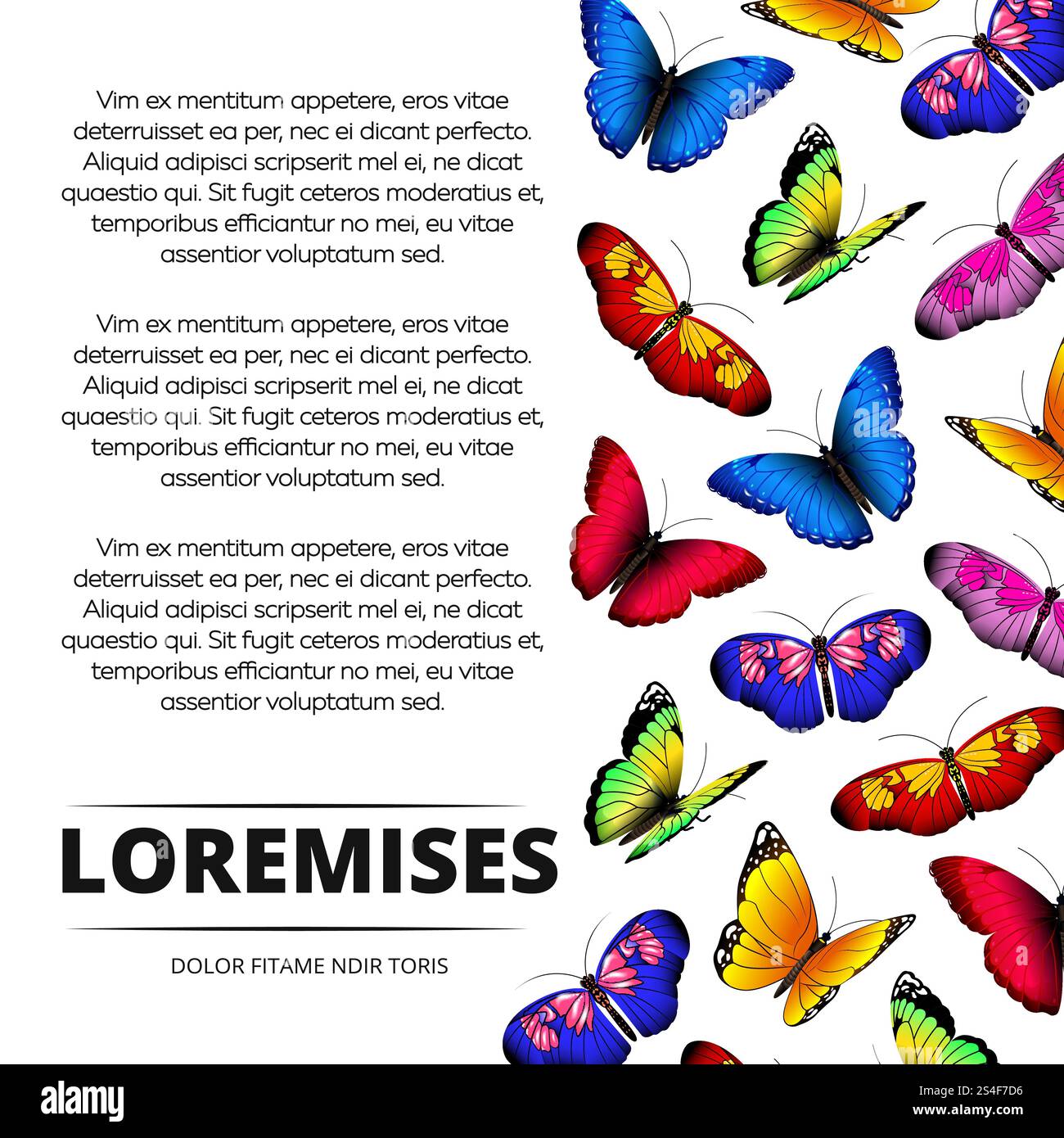 Colorful flying butterflies poster design. Banner with butterfly ...