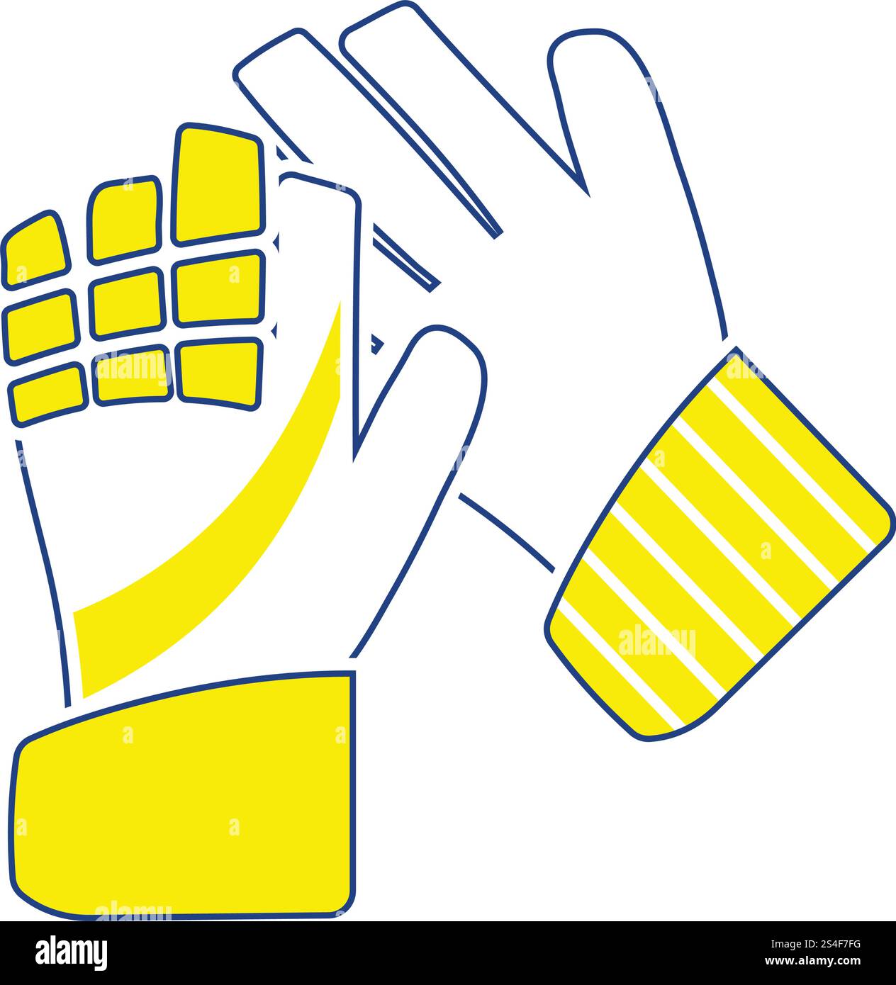 Icon of football goalkeeper gloves. Thin line design. Vector ...