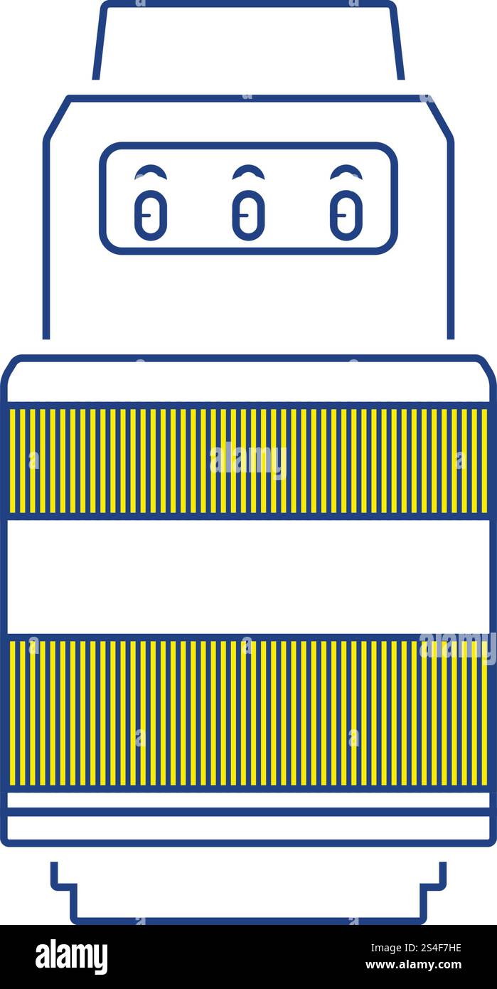 Icon of photo camera zoom lens. Thin line design. Vector illustration ...