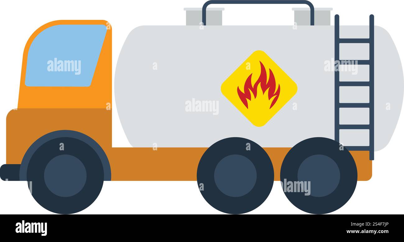 Oil truck icon. Flat color design. Vector illustration Stock Vector ...
