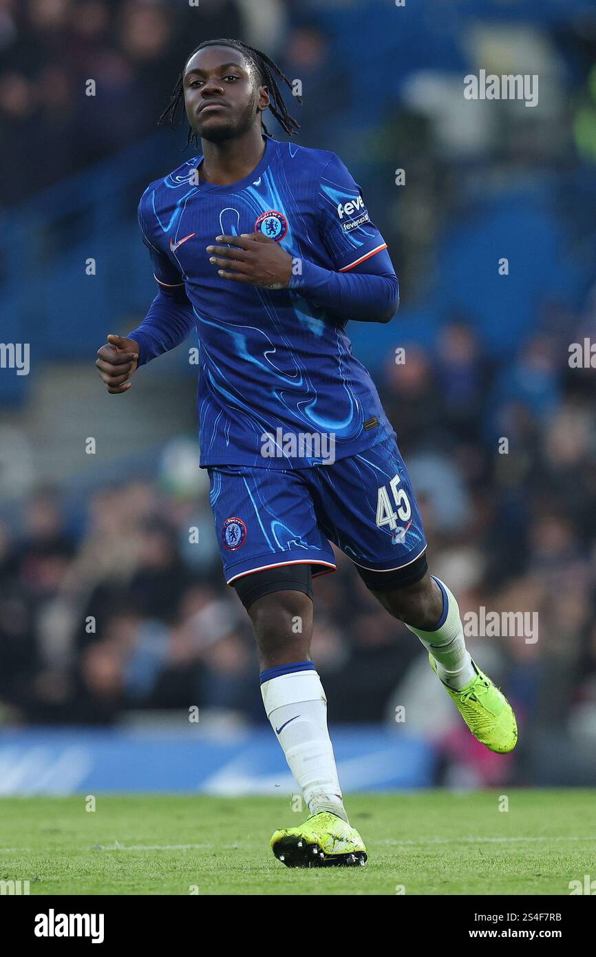 London, UK. 11th Jan, 2025. Romeo Lavia of Chelsea during the FA Cup match at Stamford Bridge ...
