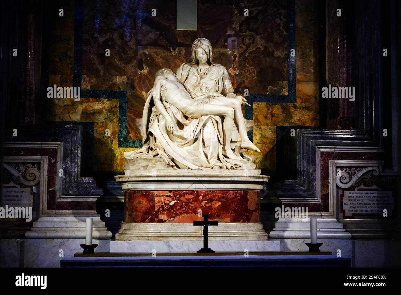 Michelangelo's famous Pieta in St. Peter's Basilica in Vatican Stock ...