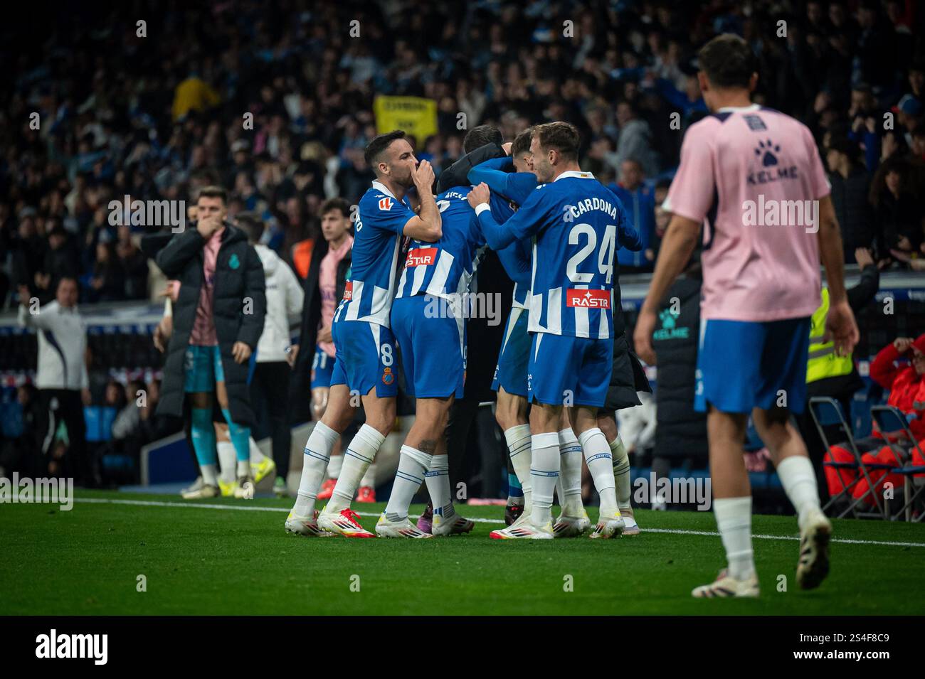 Barcelona, Spain. 11th Jan, 2025. Irvin Cardona (RCD Espanyol) and Edu ...