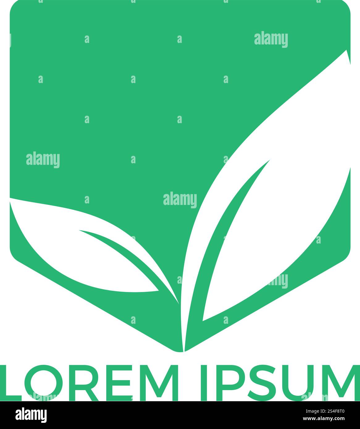 Nature logo design. Green tropical leaves icon. Tree foliage logotype ...
