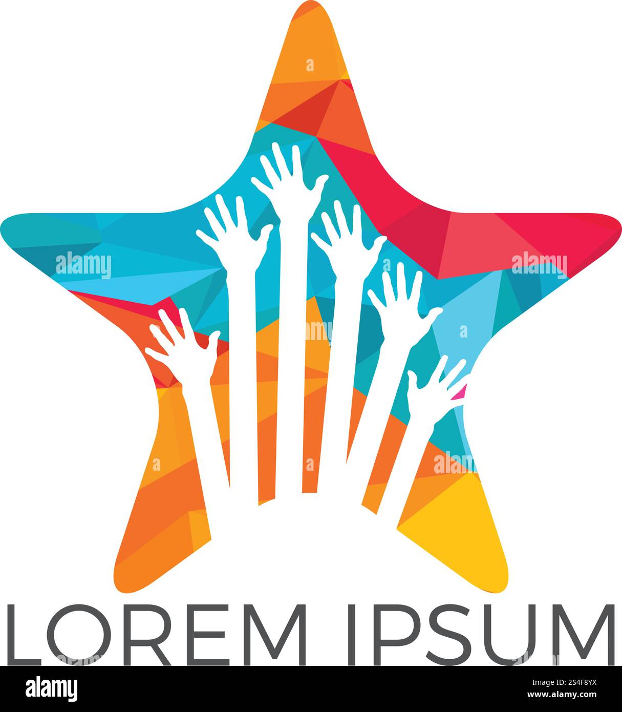 Hands help care logo and symbol vector. Symbol of Charity. Orphans kid ...