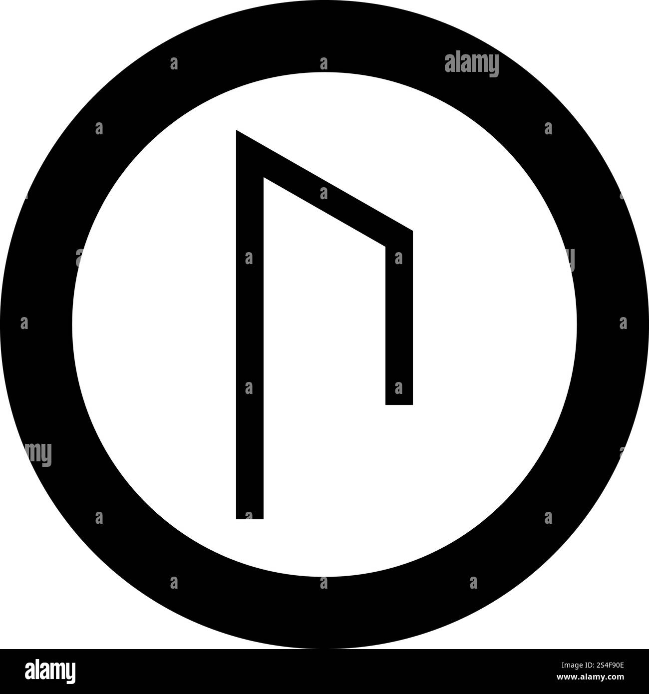 Rune Uruz Urus aurochs power icon black color vector in circle round ...