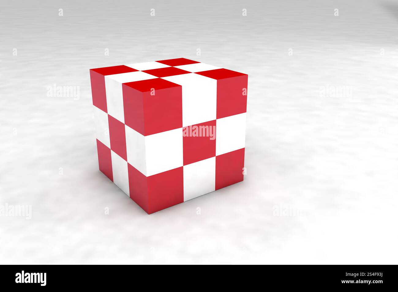 Geometric body made of red and white cubes. 3D render image Stock Photo ...
