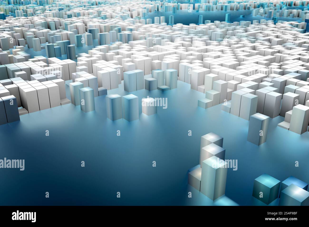 Colorful field of cube columns that make up the abstract entity. 3D ...