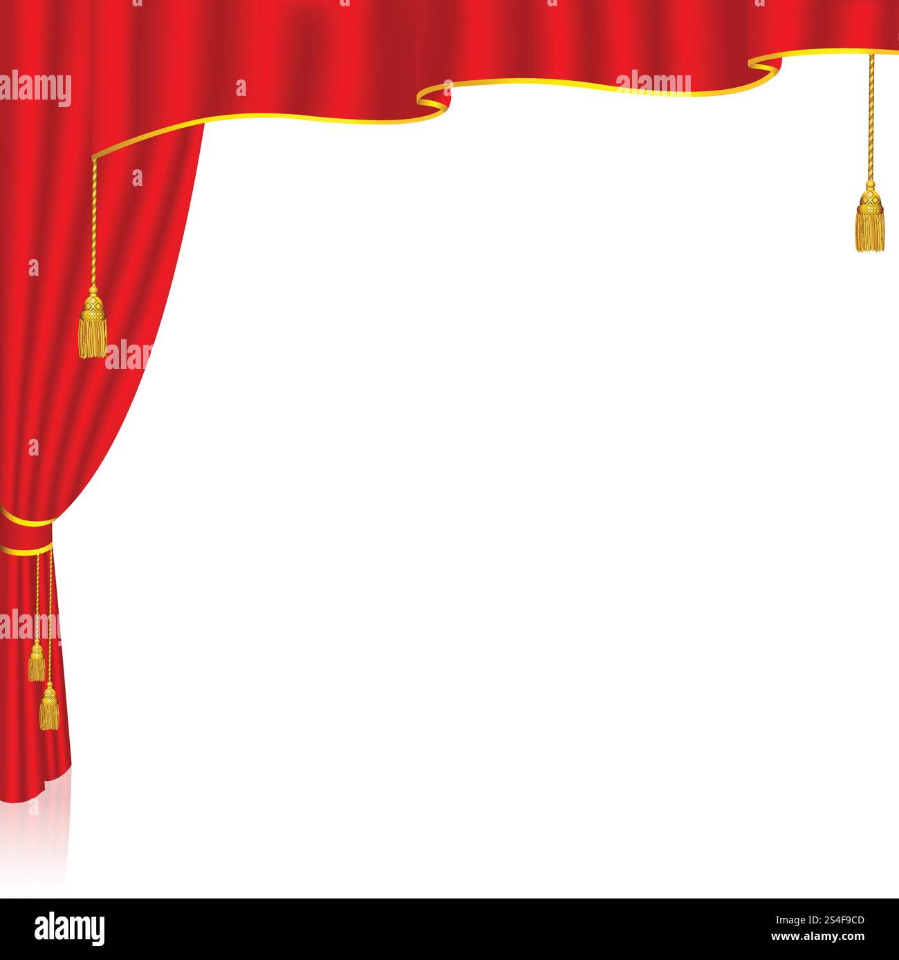 Red curtain with a white background behind. Ideal for presentations ...