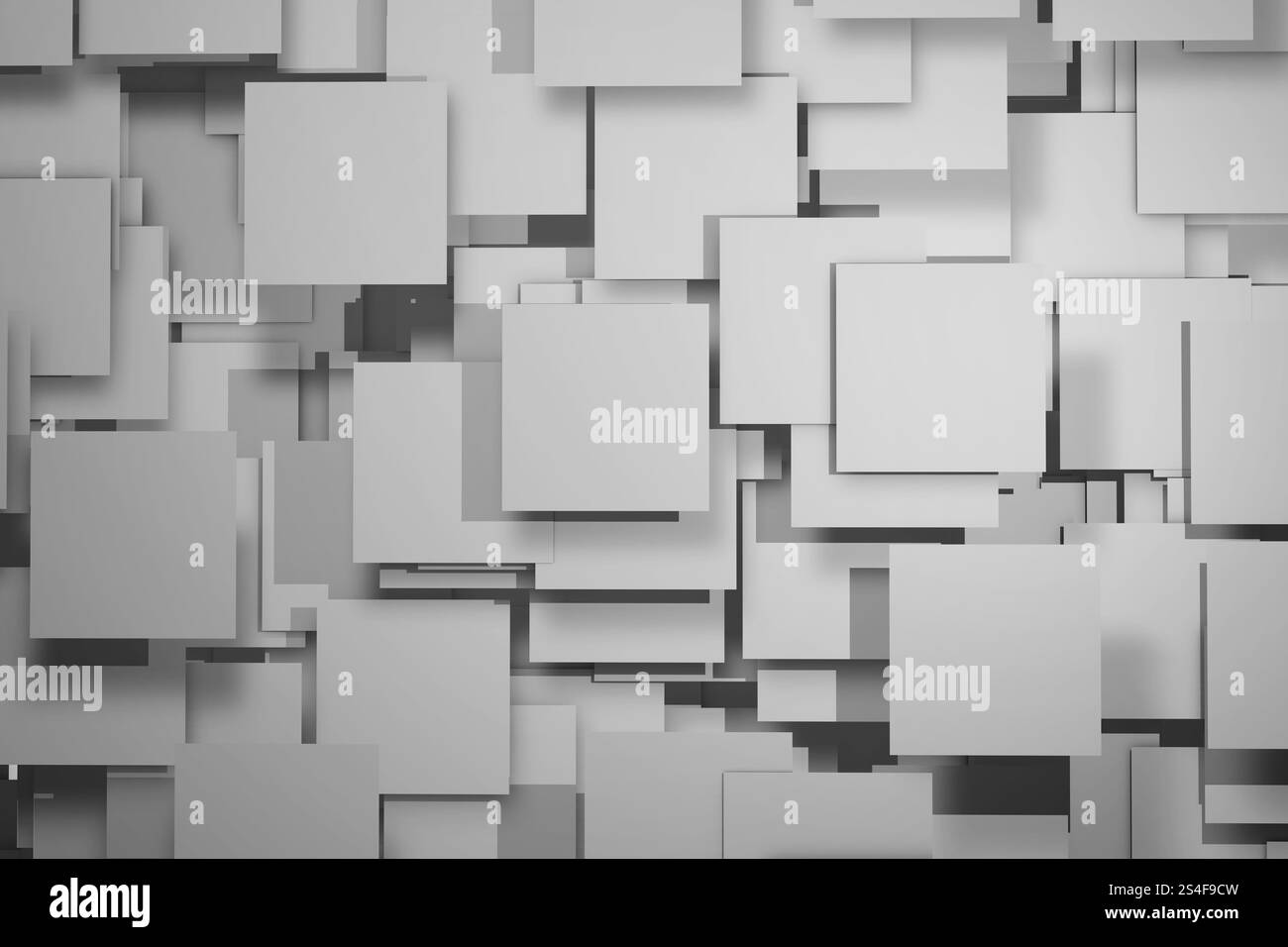 Field of gray square plates. 3d render image Stock Photo - Alamy