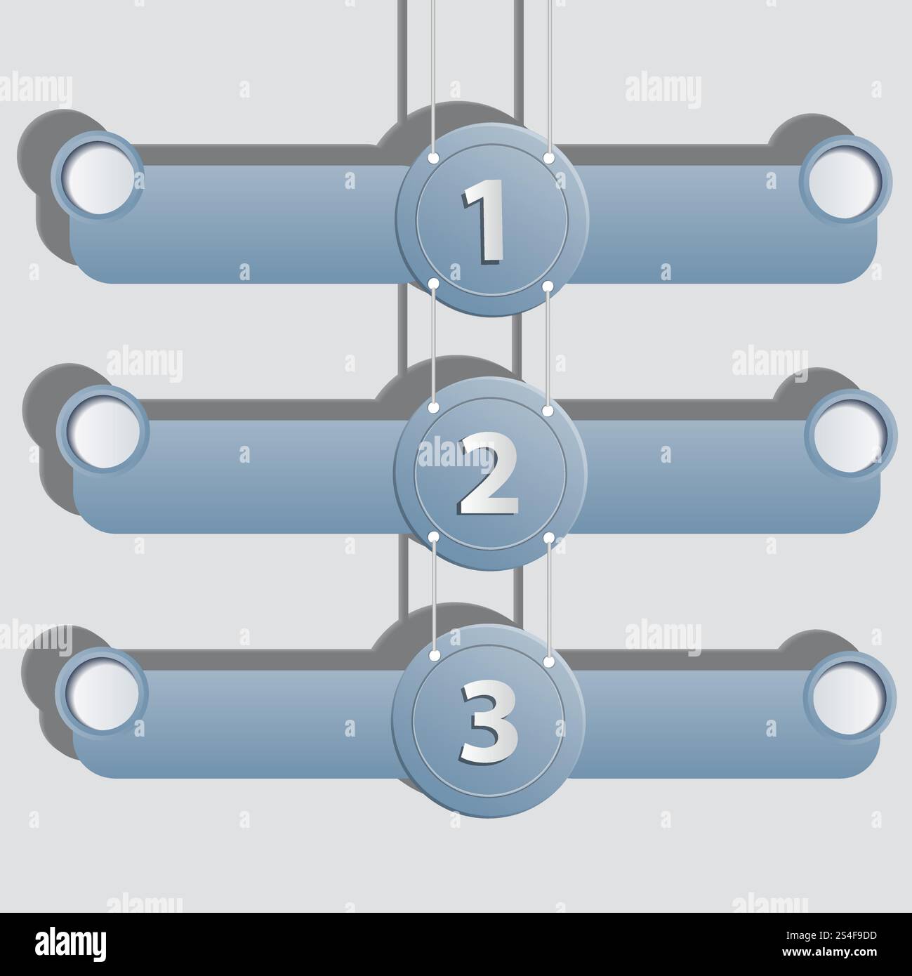 Hanging banner with 3 steps. Can be used as the site menu as brochure ...