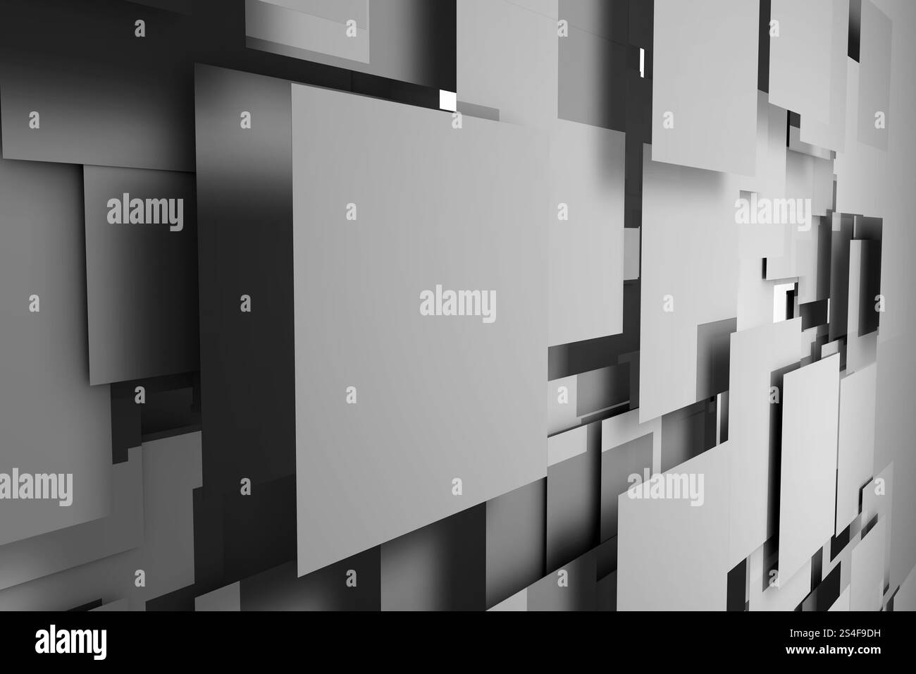 Field of gray square plates. 3d render image Stock Photo - Alamy
