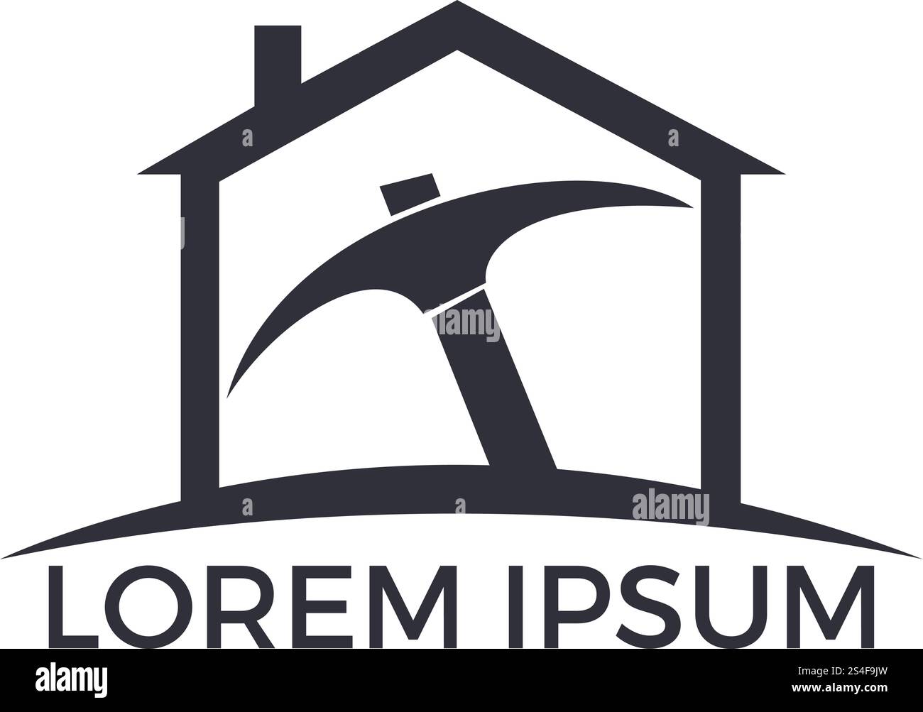 Pickaxe and home mining logo design. Mining industry logo design template Stock Vector Image ...