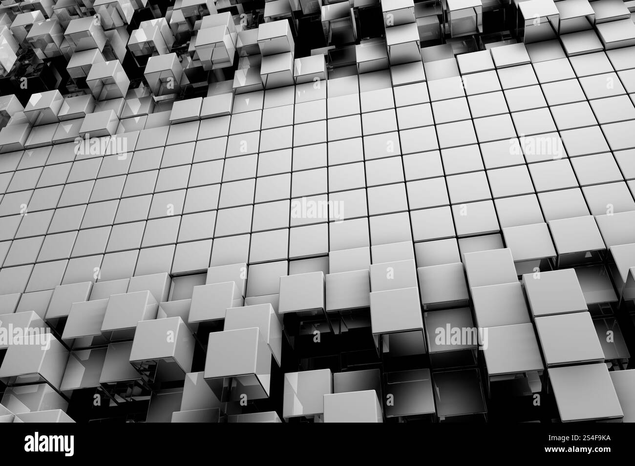 Field of gray 3d cubes. 3d render background image Stock Photo - Alamy