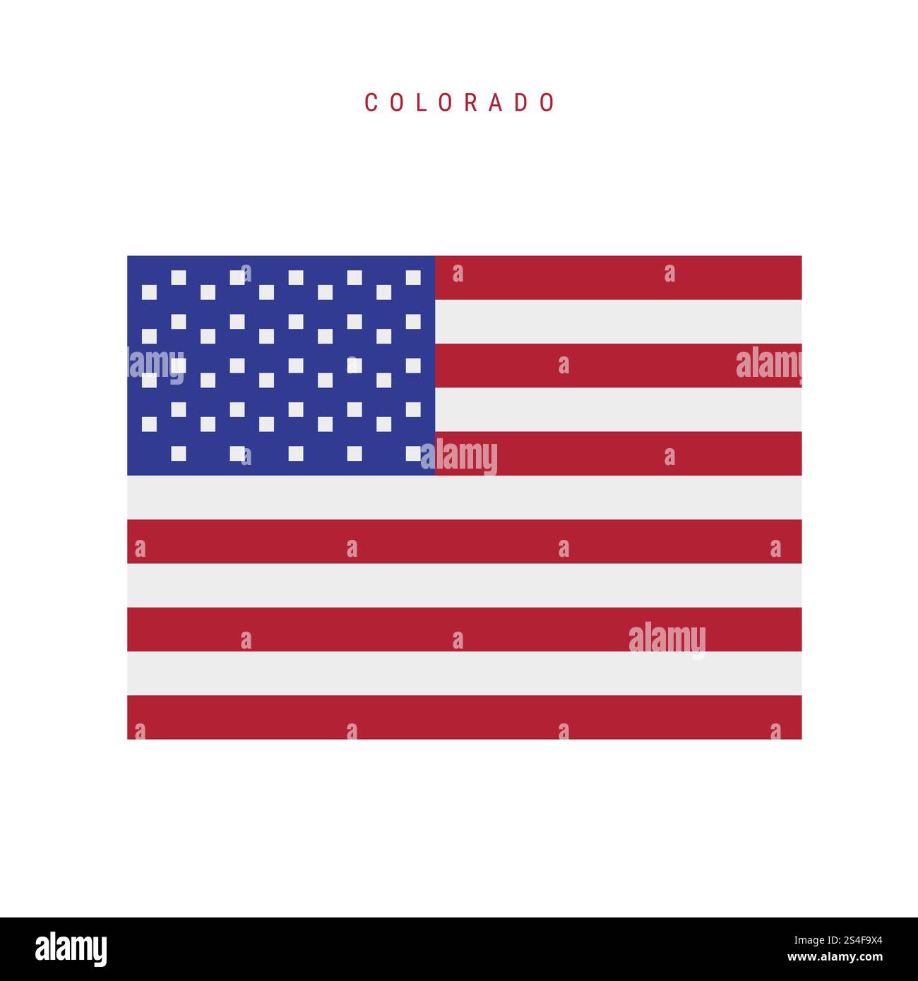 Colorado pixel flag map icon. 8 bit pixel art map covered with american ...