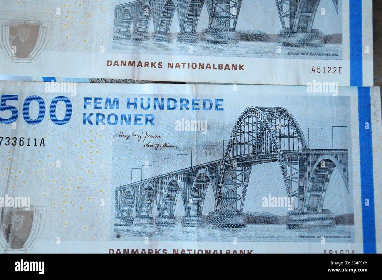 Copenhagen/ Denmark/12 JANUARY 2025/Danish kroner notes or bills and ...