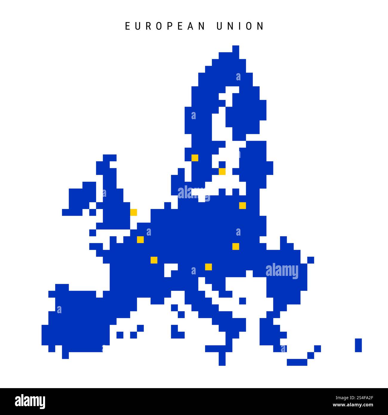 Britain is part of the European Union. Pixel flag map icon. 8 bit pixel ...