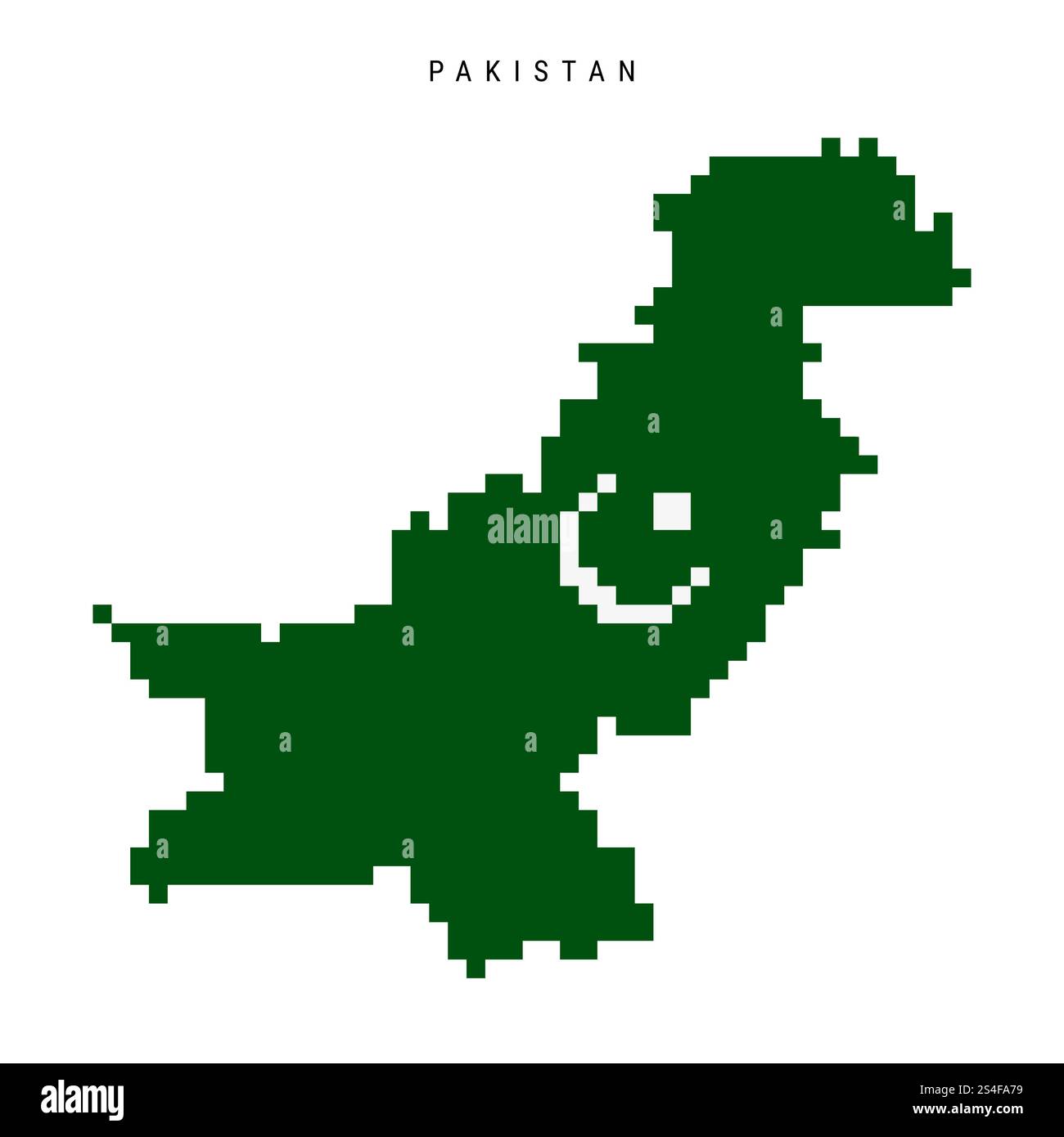 Pakistan pixel flag map icon. 8 bit pixel art Pakistani map covered ...