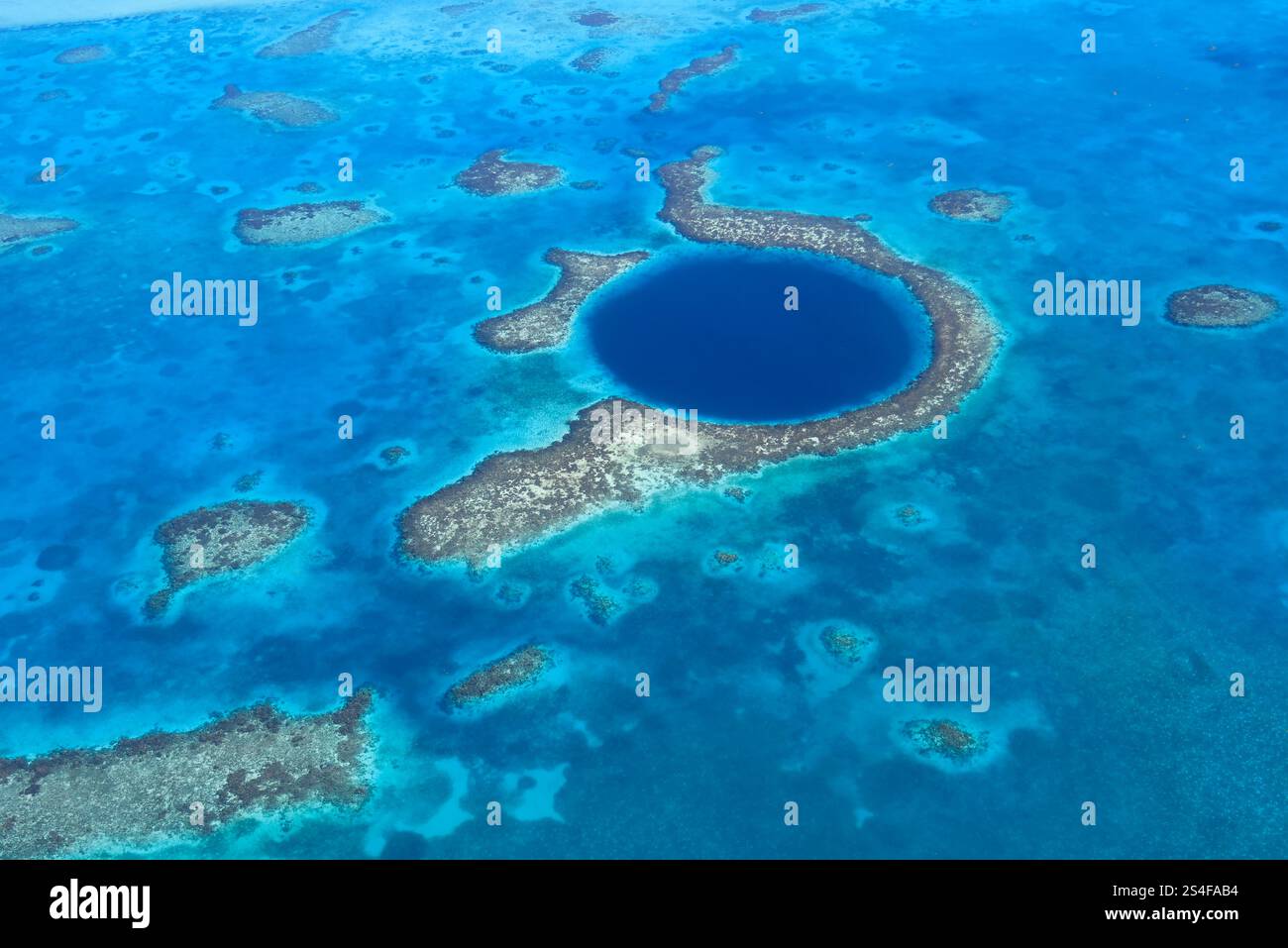 Aerial view of Blue Hole, Belize Stock Photo - Alamy