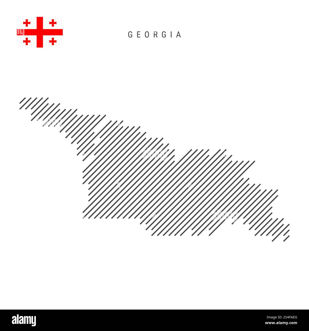 Georgia map from pattern of black slanted parallel lines. Georgian map ...