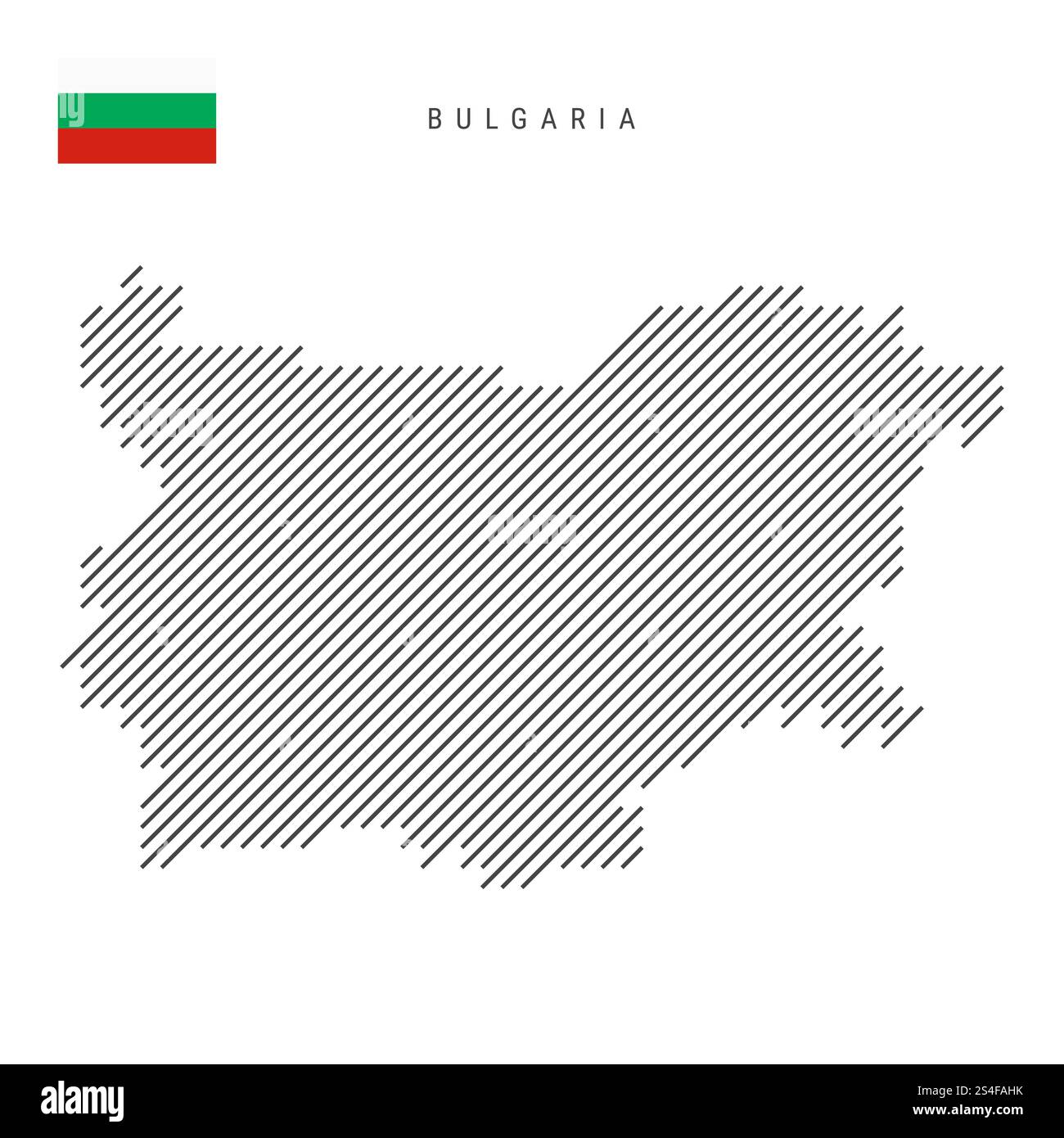 Bulgaria map from pattern of black slanted parallel lines. Bulgarian ...