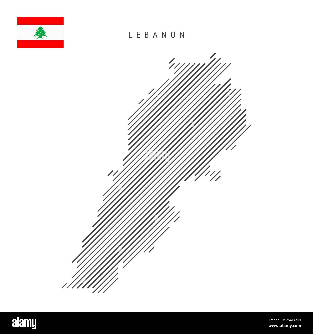 Lebanon map from pattern of black slanted parallel lines. Lebanese map with gray diagonal lines ...