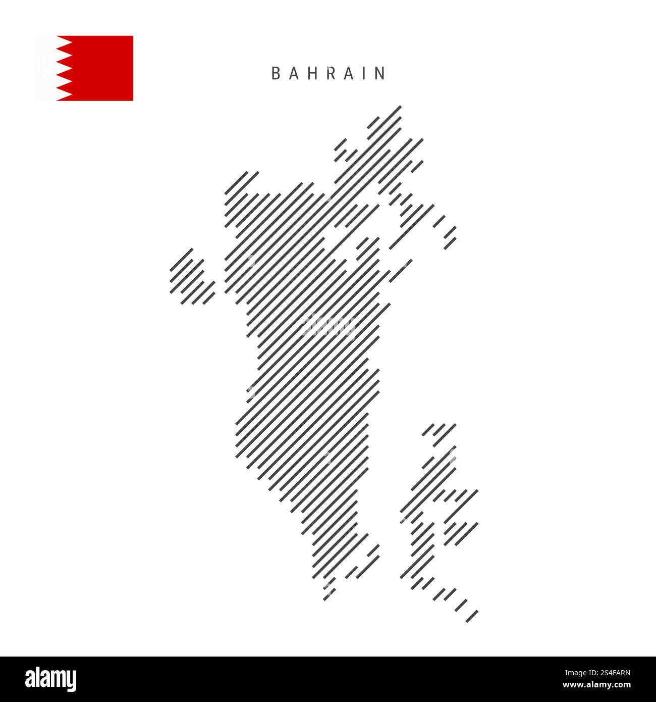 Bahrain map from pattern of black slanted parallel lines. Bahraini map ...