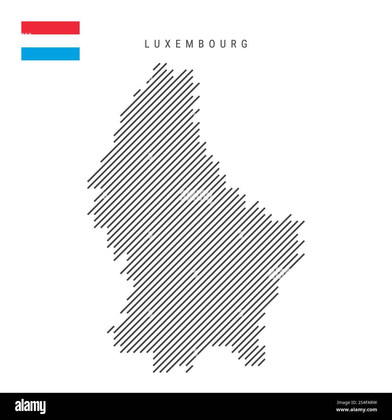 Luxembourg map from pattern of black slanted parallel lines ...