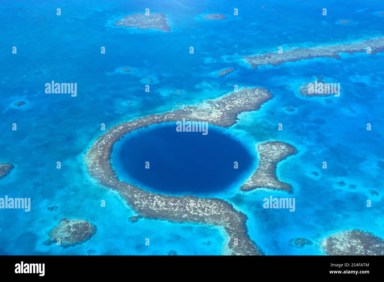 Aerial view of Blue Hole, Belize Stock Photo - Alamy