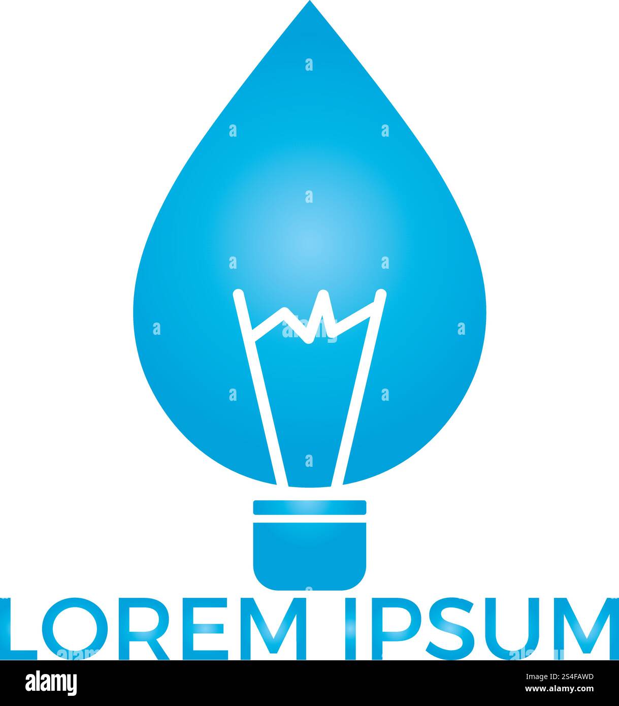 Water drop bulb logo design concept. Light bulb with water drop hydro ...