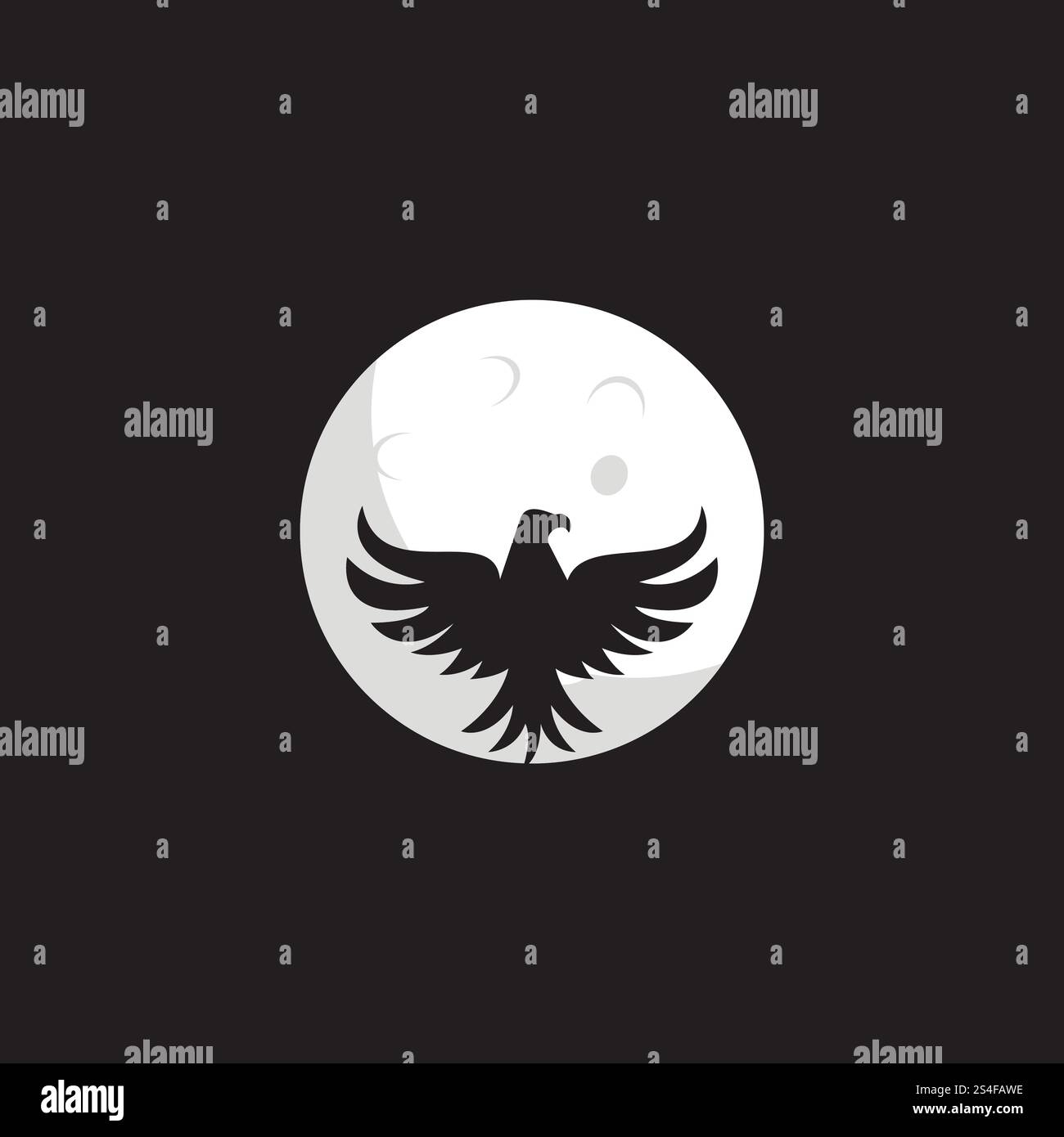 Hawk and moon vector design. Idea for company style and logo Stock ...