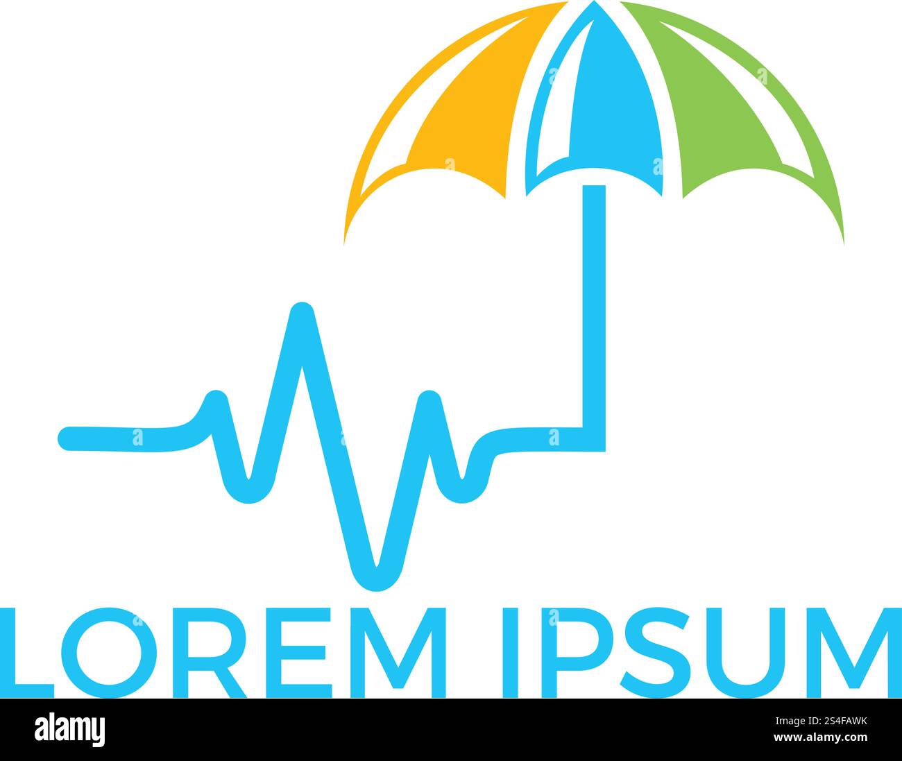Pulse and umbrella logo design. Medical insurance vector logo concept ...