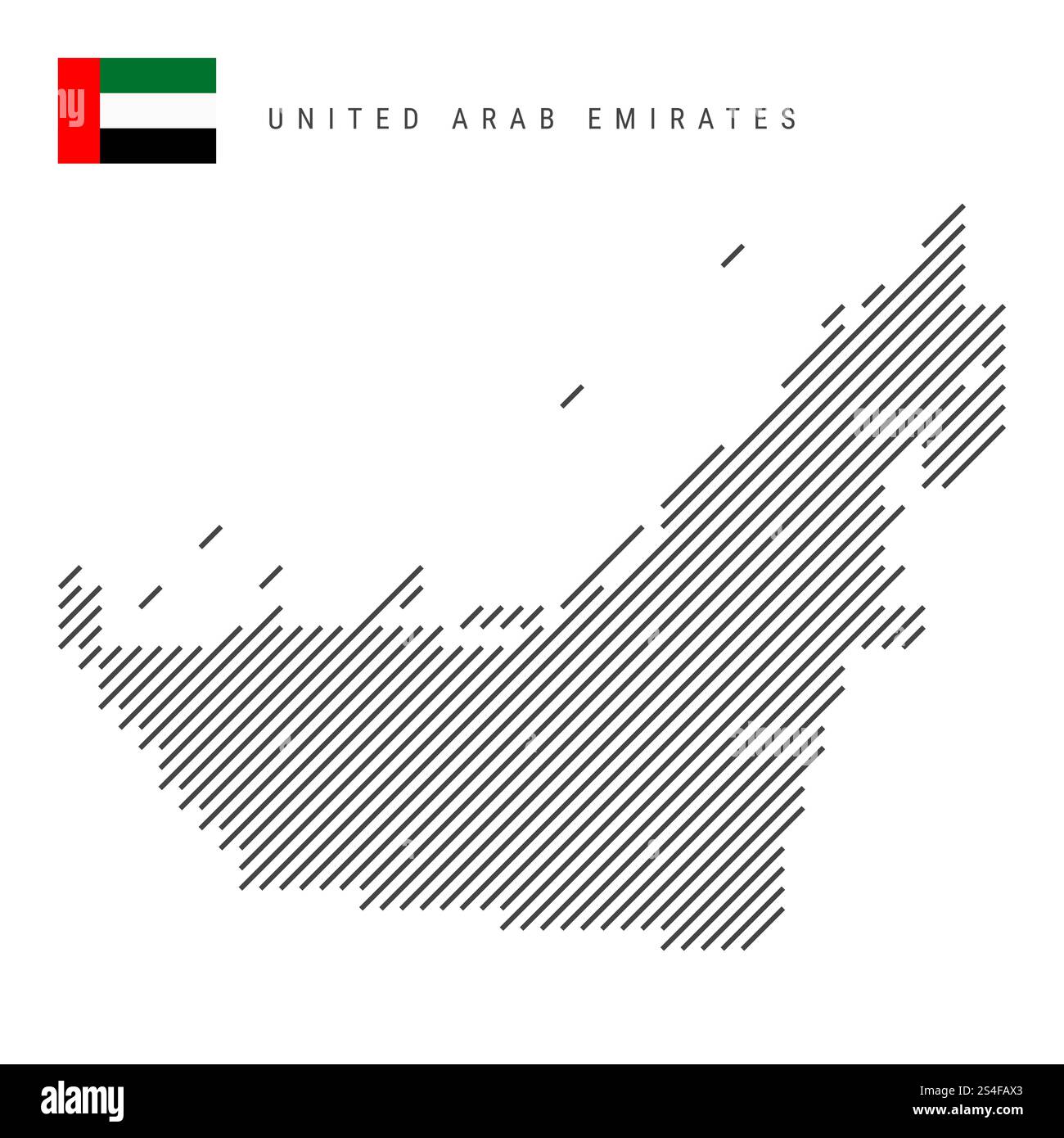 United Arab Emirates map from pattern of black slanted parallel lines ...