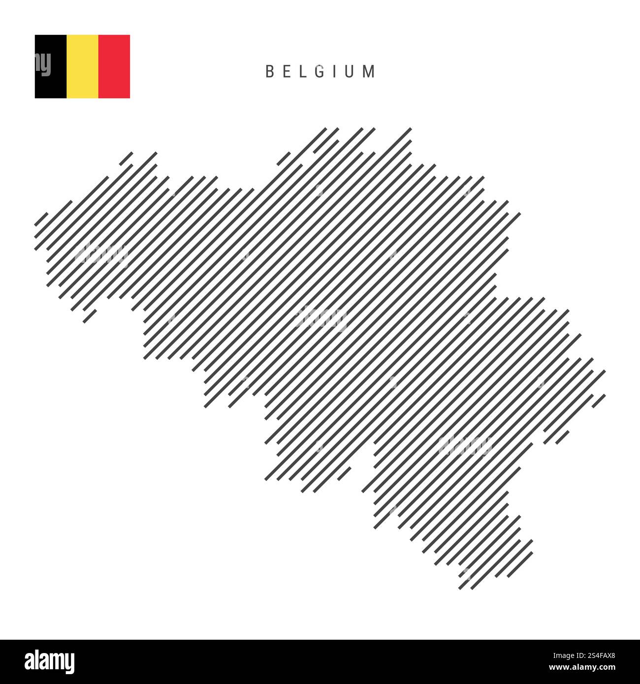 Belgium map from pattern of black slanted parallel lines. Belgian map ...