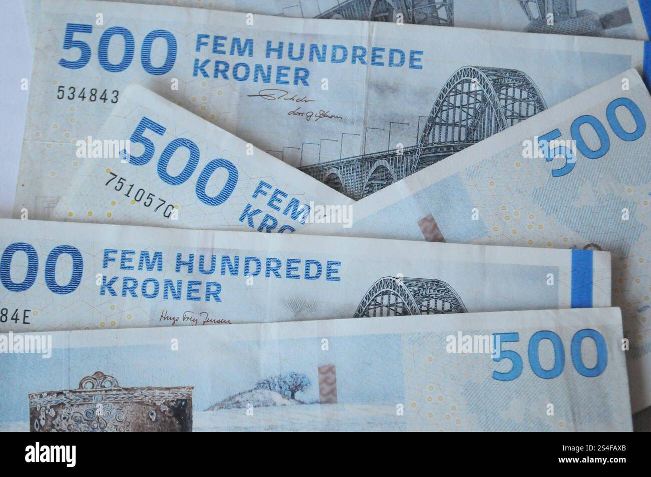 Copenhagen/ Denmark/12 JANUARY 2025/Danish kroner notes or bills and ...