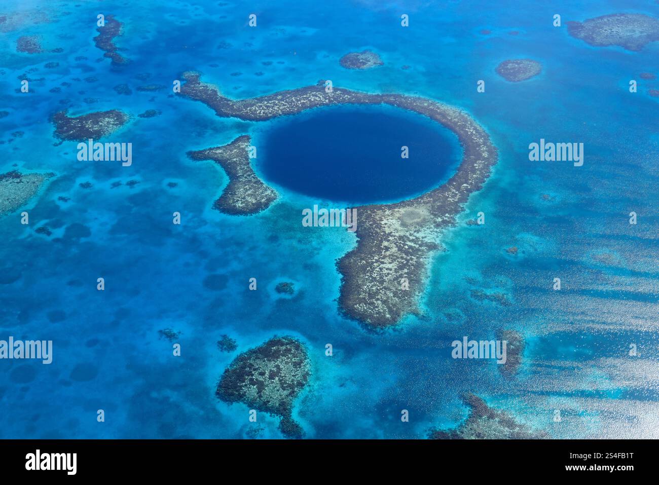 Aerial view of Blue Hole, Belize Stock Photo - Alamy