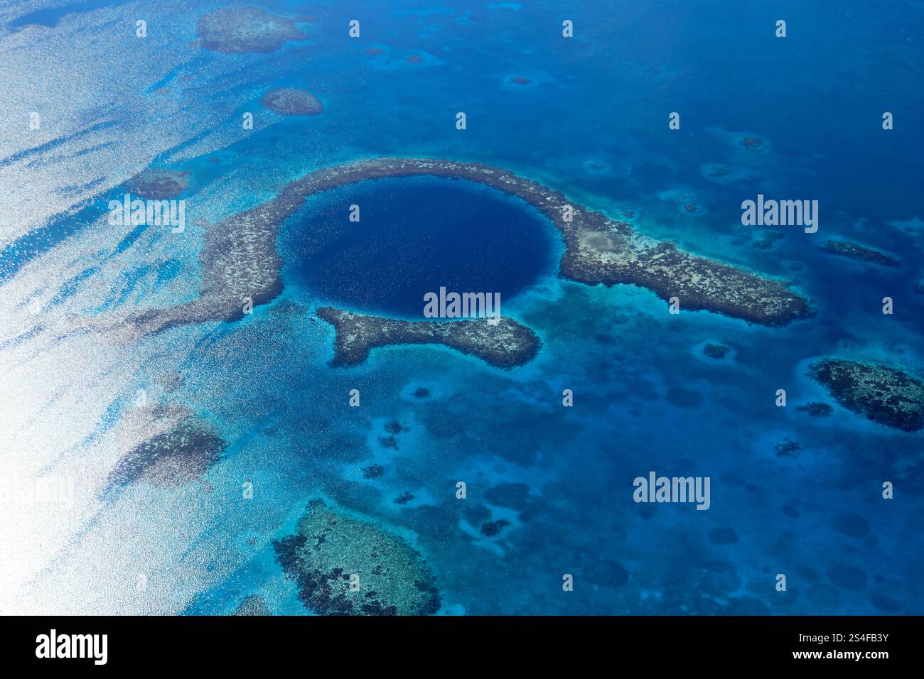 Aerial view of Blue Hole, Belize Stock Photo - Alamy