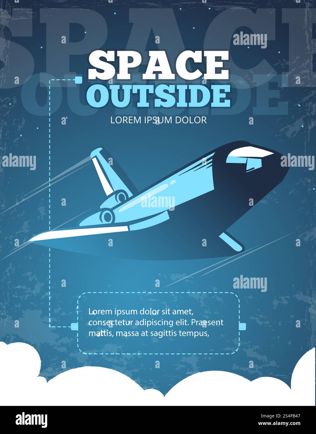 Outer space, universe adventure, galaxy travel vintage vector poster ...