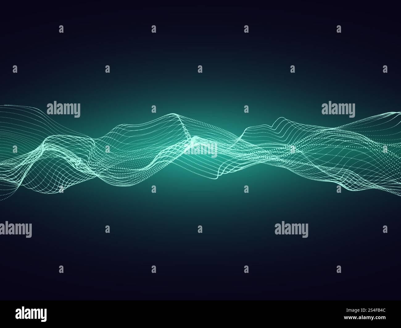 Abstract sound energy wave with dynamic particles vector background. Sound wave dynamic and ...