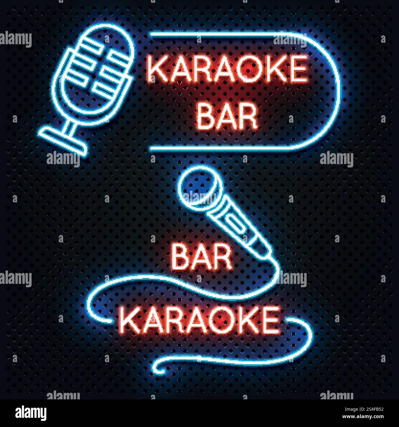 Roadside karaoke night club vector signboard isolated. Illustration of ...