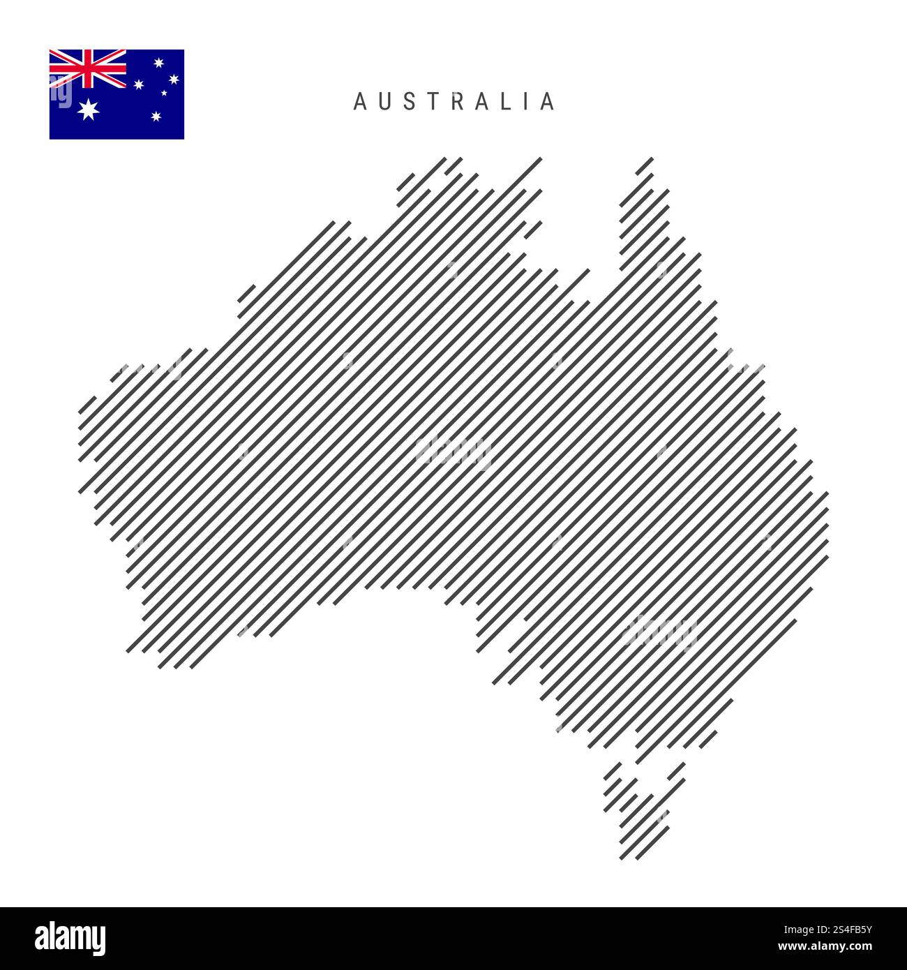 Australia map from pattern of black slanted parallel lines. Australian ...