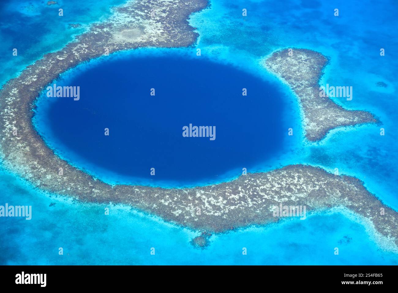 Aerial view of Blue Hole, Belize Stock Photo - Alamy