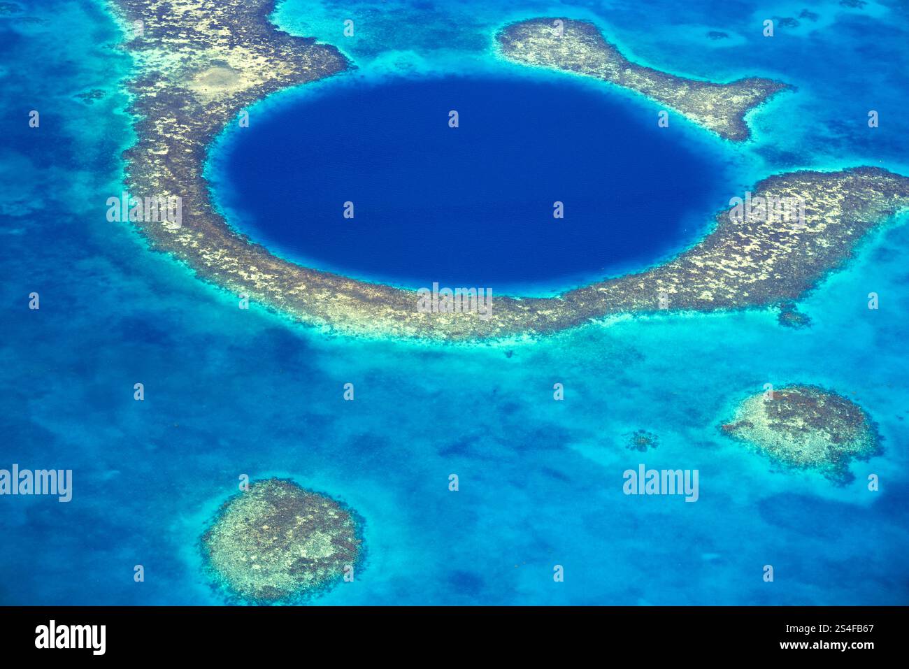 Aerial view of Blue Hole, Belize Stock Photo - Alamy