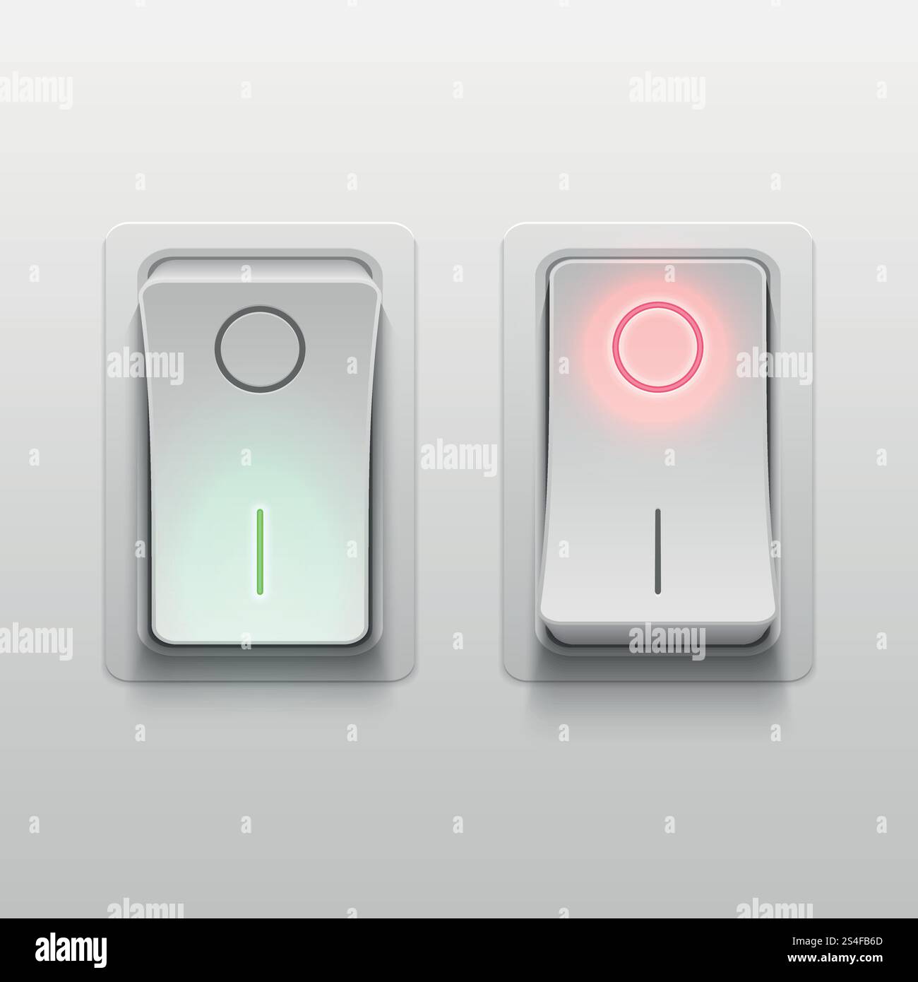 Realistic 3d Electric Toggle Switches Vector Illustration Electric Light Realistic Switch