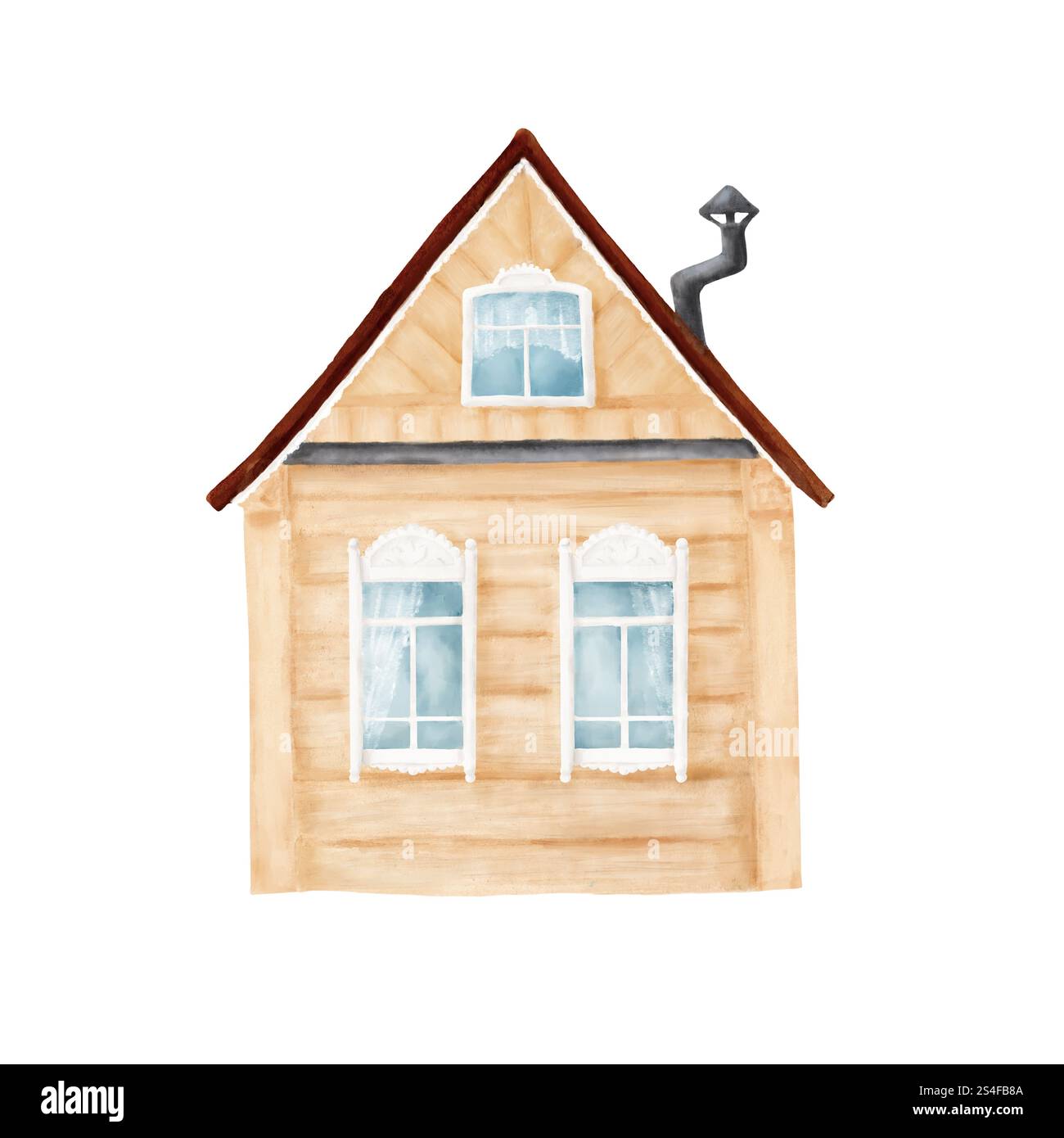 Autumn landscape cute house Cut Out Stock Images & Pictures - Alamy