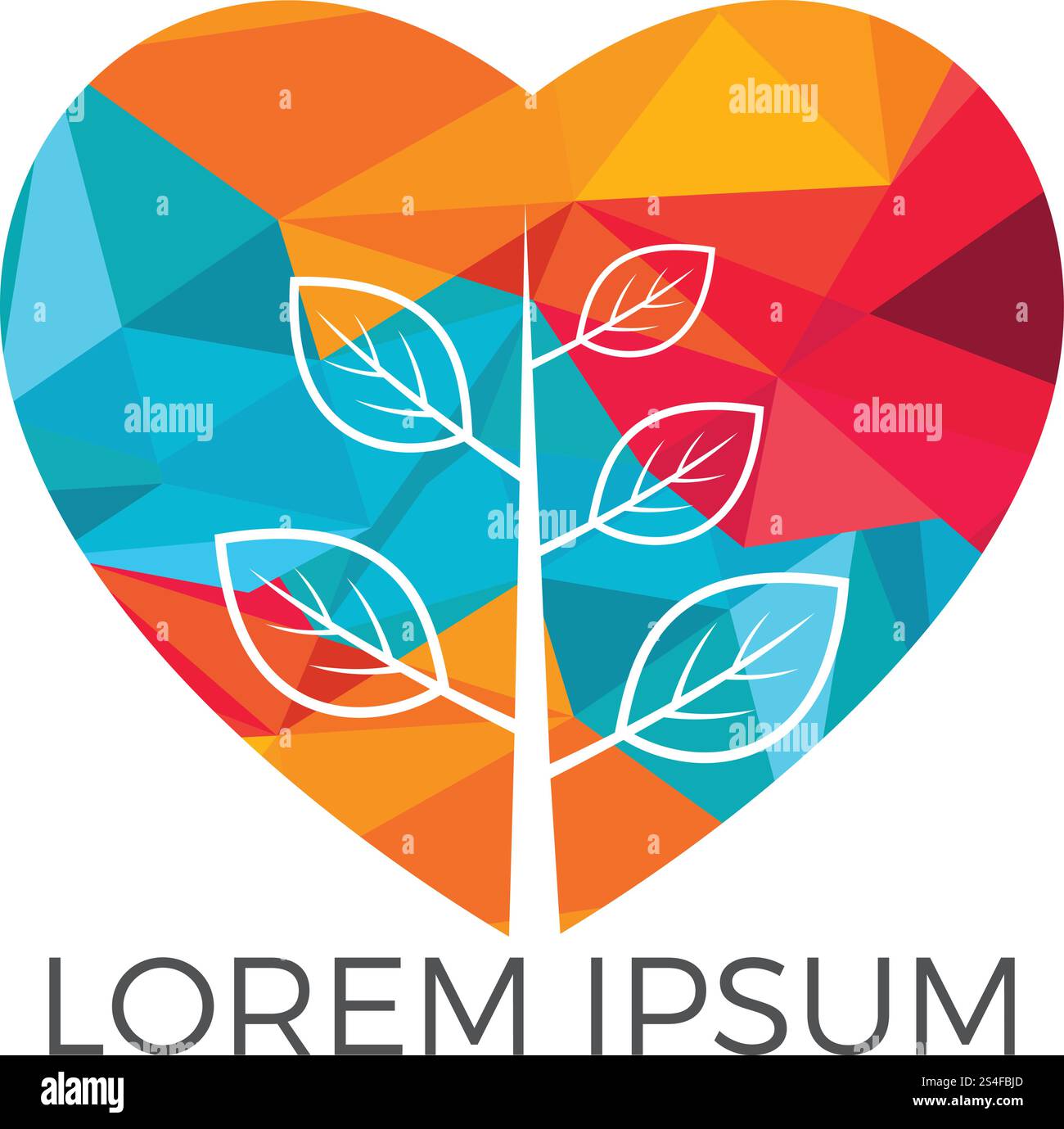 Heart Tree logo design. Love Tree logo design Stock Vector Image & Art ...