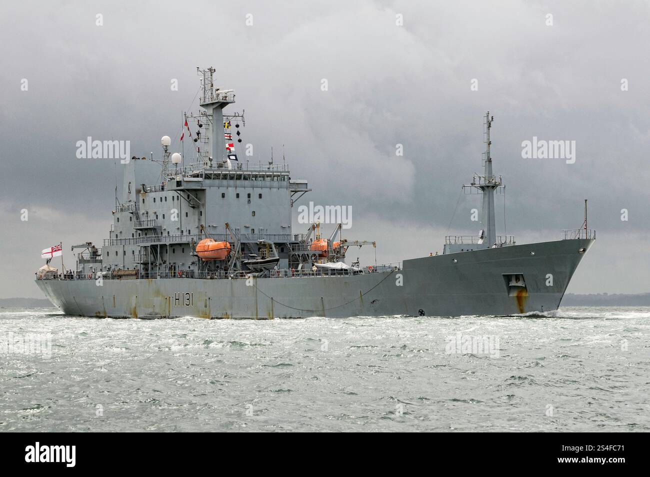HMS Scott (H131), an Ocean Survey Vessel operated by the Royal Navy (RN ...
