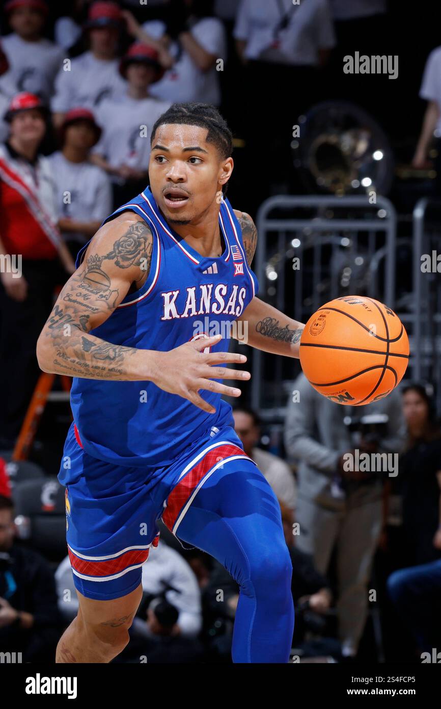 CINCINNATI, OH - JANUARY 11: Kansas Jayhawks guard Shakeel Moore (0 ...